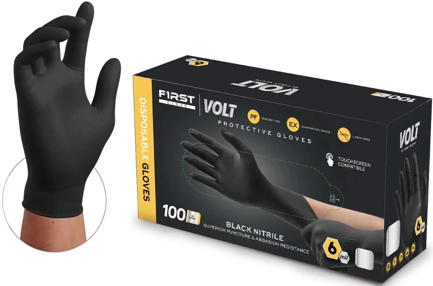 First Glove Volt Premium 6 Mil Nitrile Exam Gloves